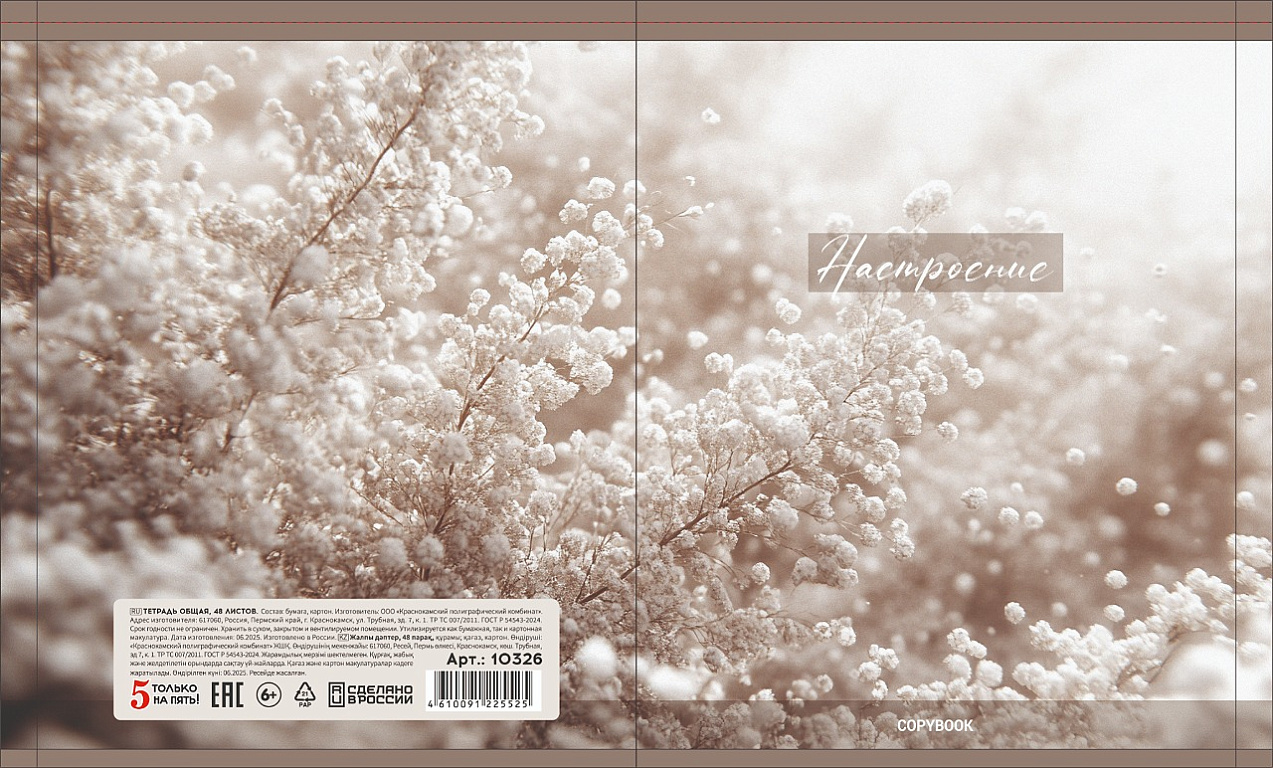 Тетрадь 48 листов, клетка, обложка мелованный картон, блок офсет, 5 ...